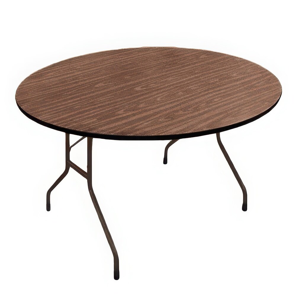 Correll 60" Round Walnut Solid High Pressure Heavy Duty Folding Table ...
