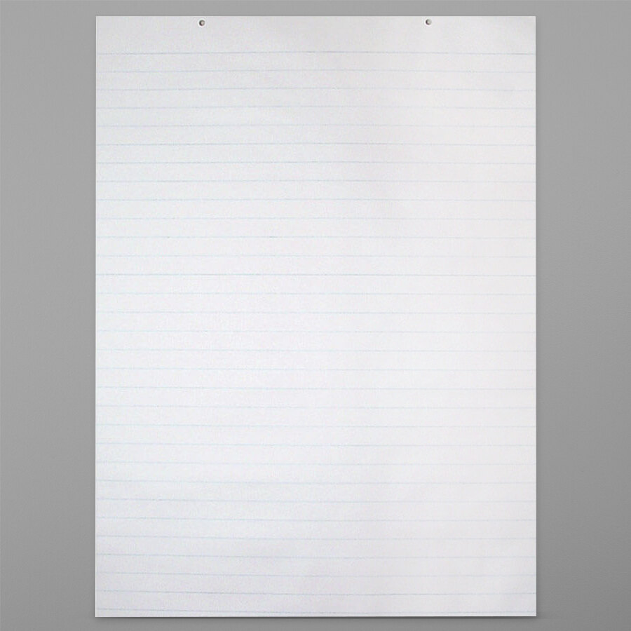 Pacon 9770 24" x 32" White Ruled Chart Tablet with Glued Top