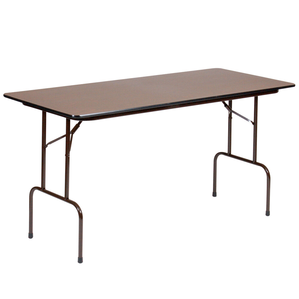 Correll 24" x 96" Walnut Solid High Pressure Heavy Duty Folding Table ...