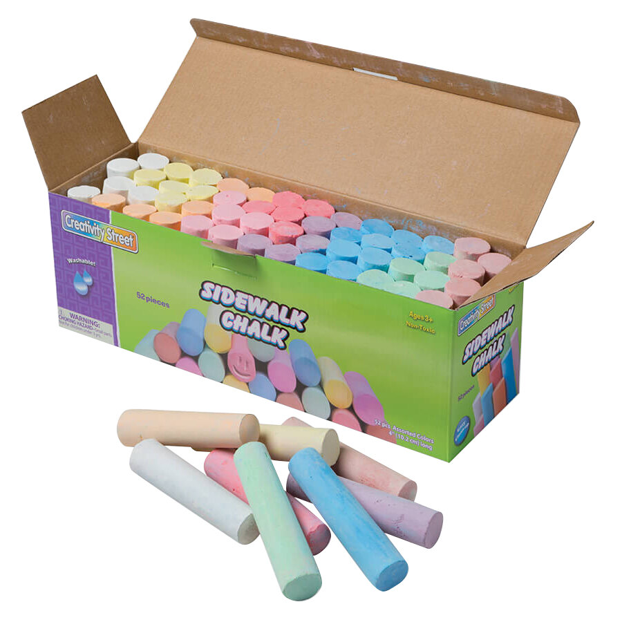 Creativity Street CKC1752 Assorted 11-Color Jumbo Stick Sidewalk Chalk ...