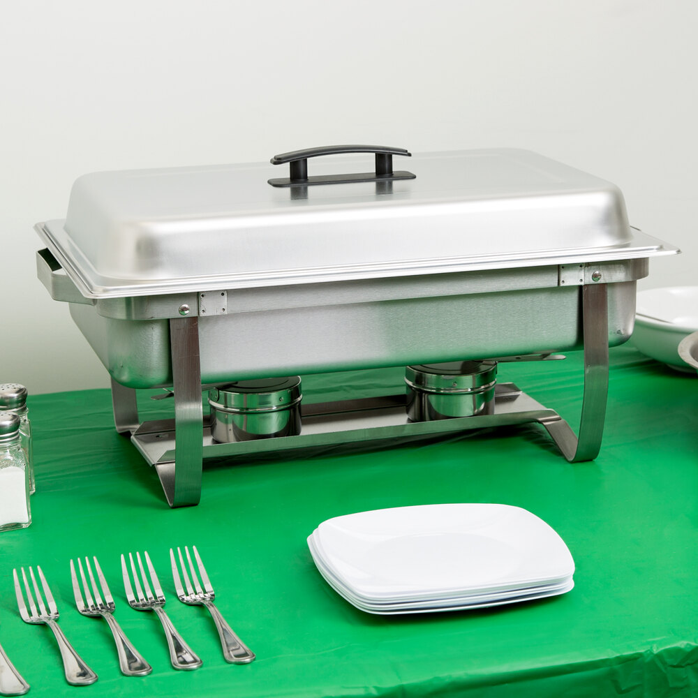 Choice Economy 8 Qt. Full Size Stainless Steel Chafer with Folding Frame