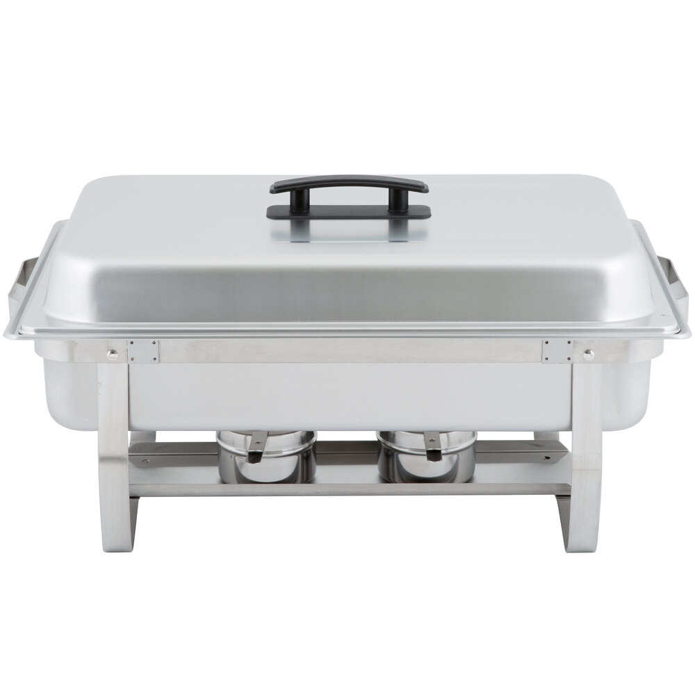 Choice Economy 8 Qt. Full Size Stainless Steel Chafer with Folding Frame