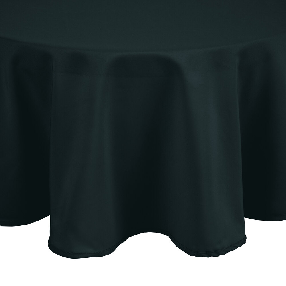 Intedge 90" Round Hunter Green Seamed 100% Polyester Hemmed Cloth Table ...