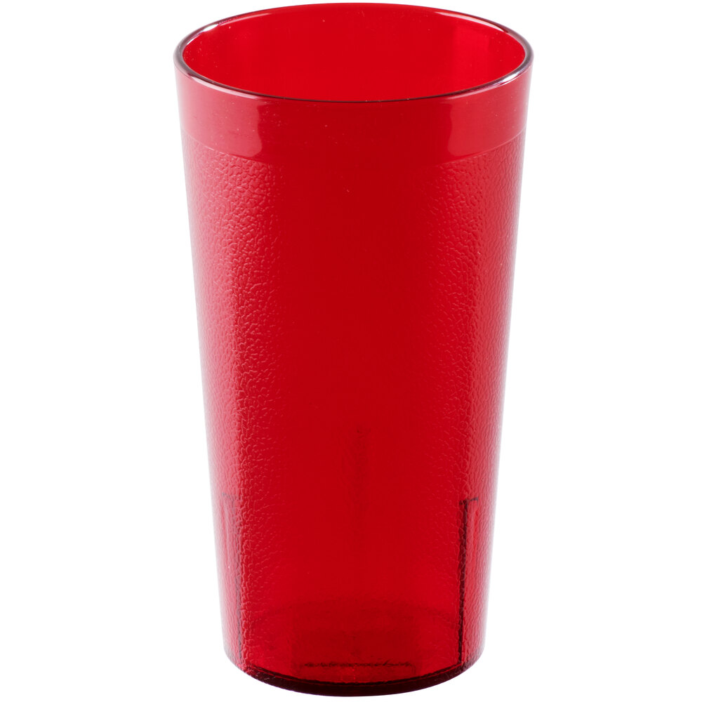 Cambro 1600P156 Colorware 16.4 oz. Ruby Red Customizable SAN Plastic ...