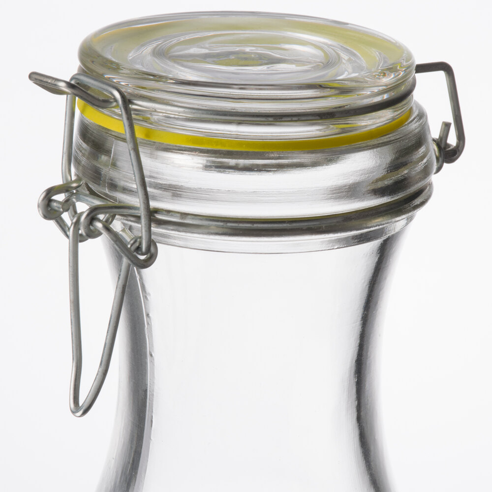 Acopa 8.5 oz. Glass Carafe with Resealable Lid - 12/Case