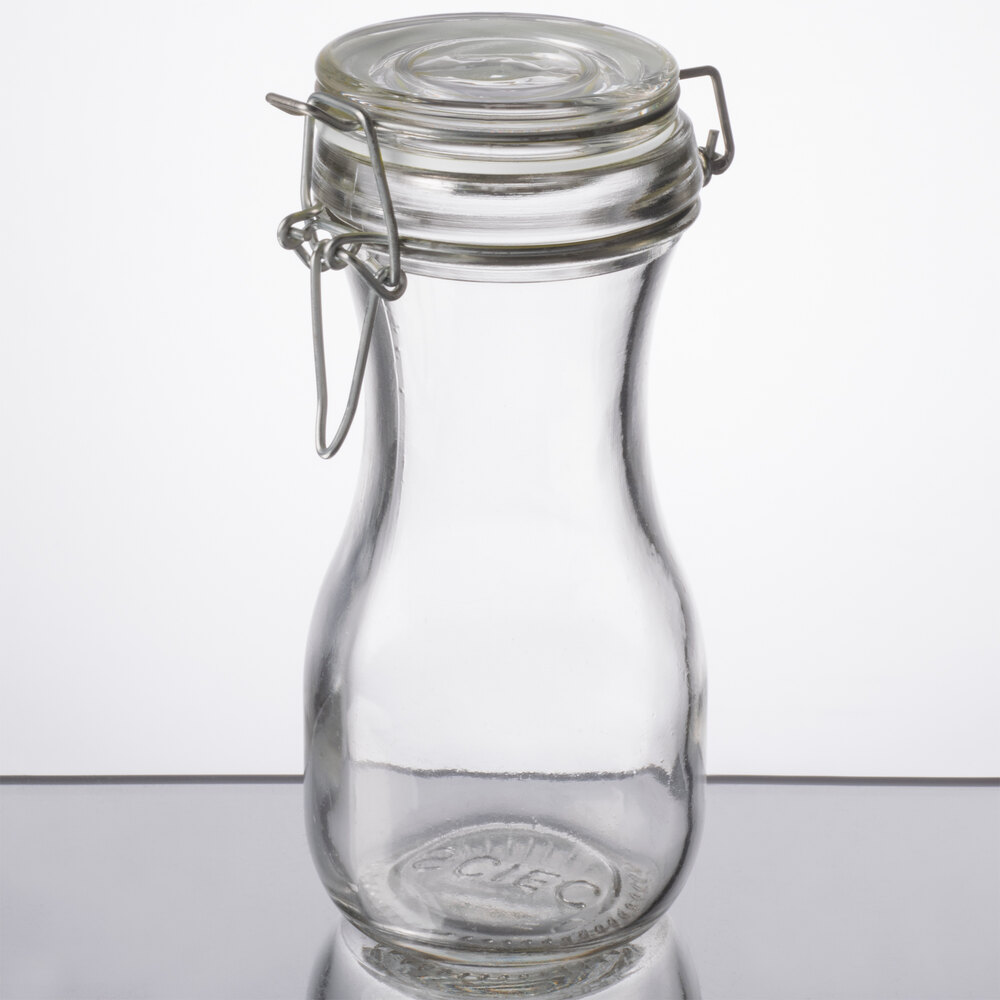 Acopa 8.5 oz. Glass Carafe with Resealable Lid - 12/Case