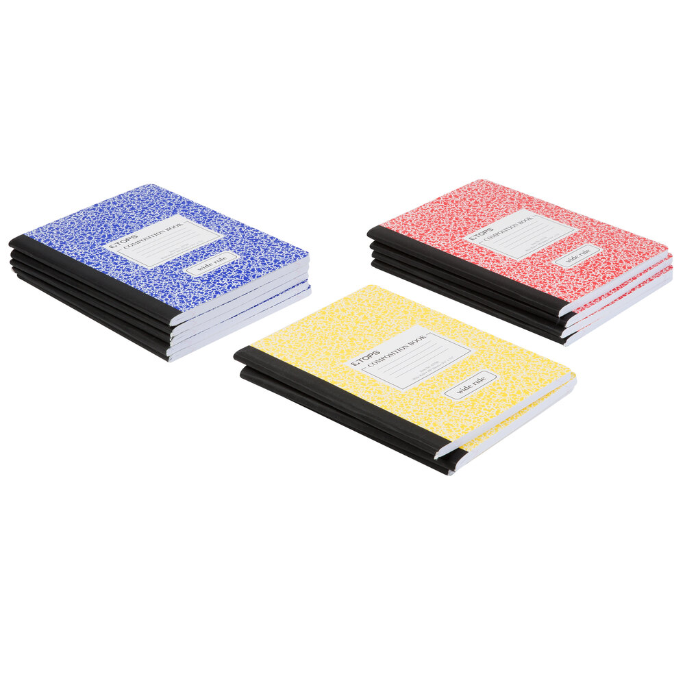 TOPS 63794 7 1/2" x 9 3/4" Wide Ruled Composition Book with Assorted ...