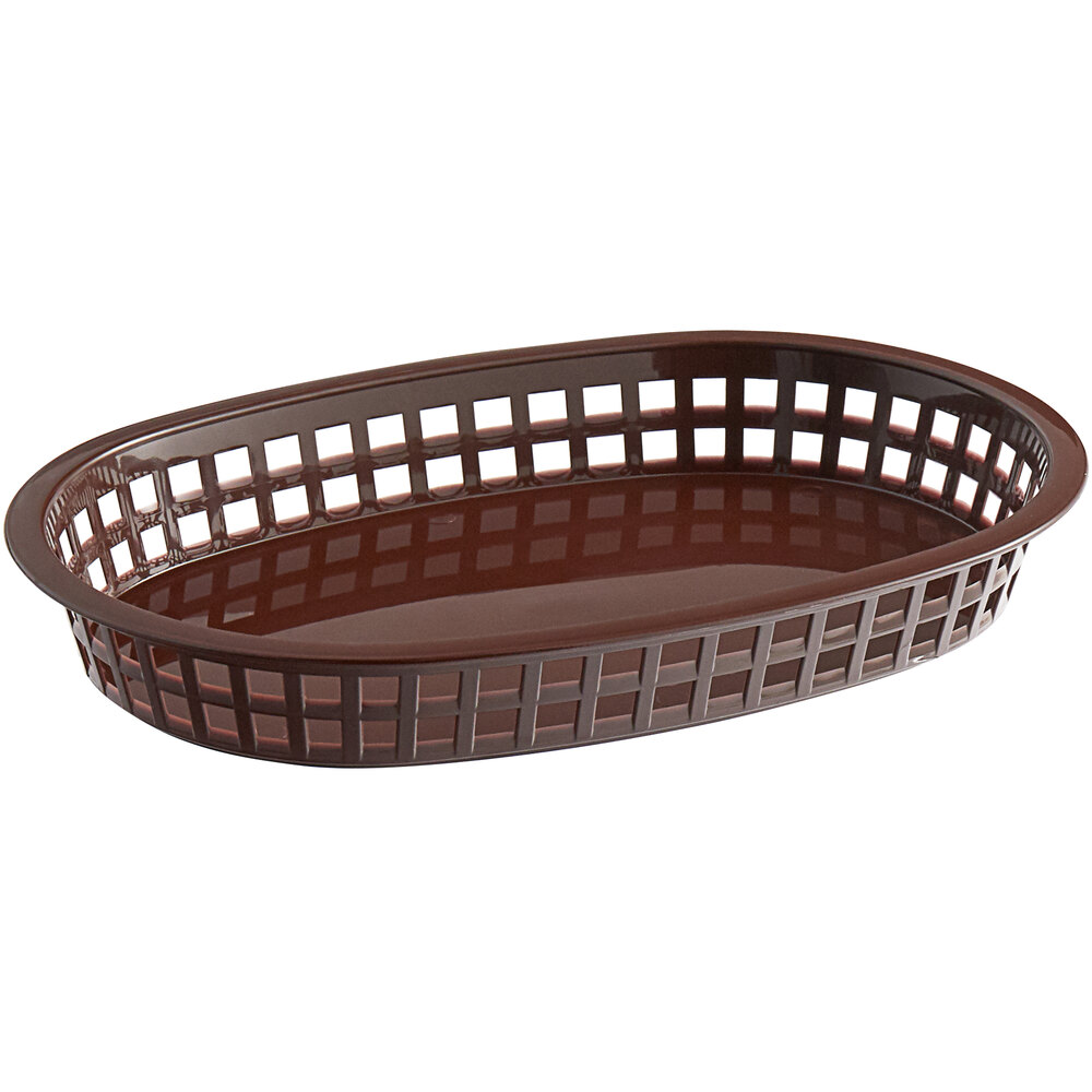 TableCraft 1076BR 10 5/8" x 7" x 1 1/2" Brown Oval Chicago Platter ...