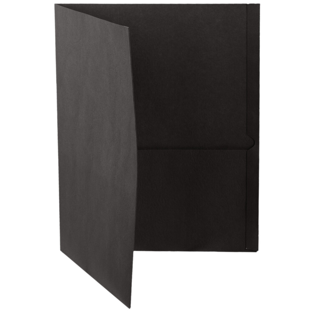 Oxford 57506EE Letter Size 2-Pocket Embossed Paper Pocket Folder, Black ...