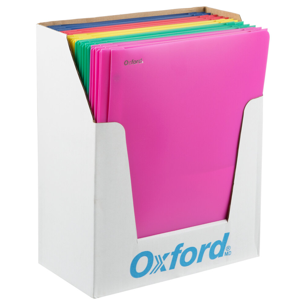 Oxford 99811EE Letter Size 2-Pocket Plastic Pocket Folder - Tang ...