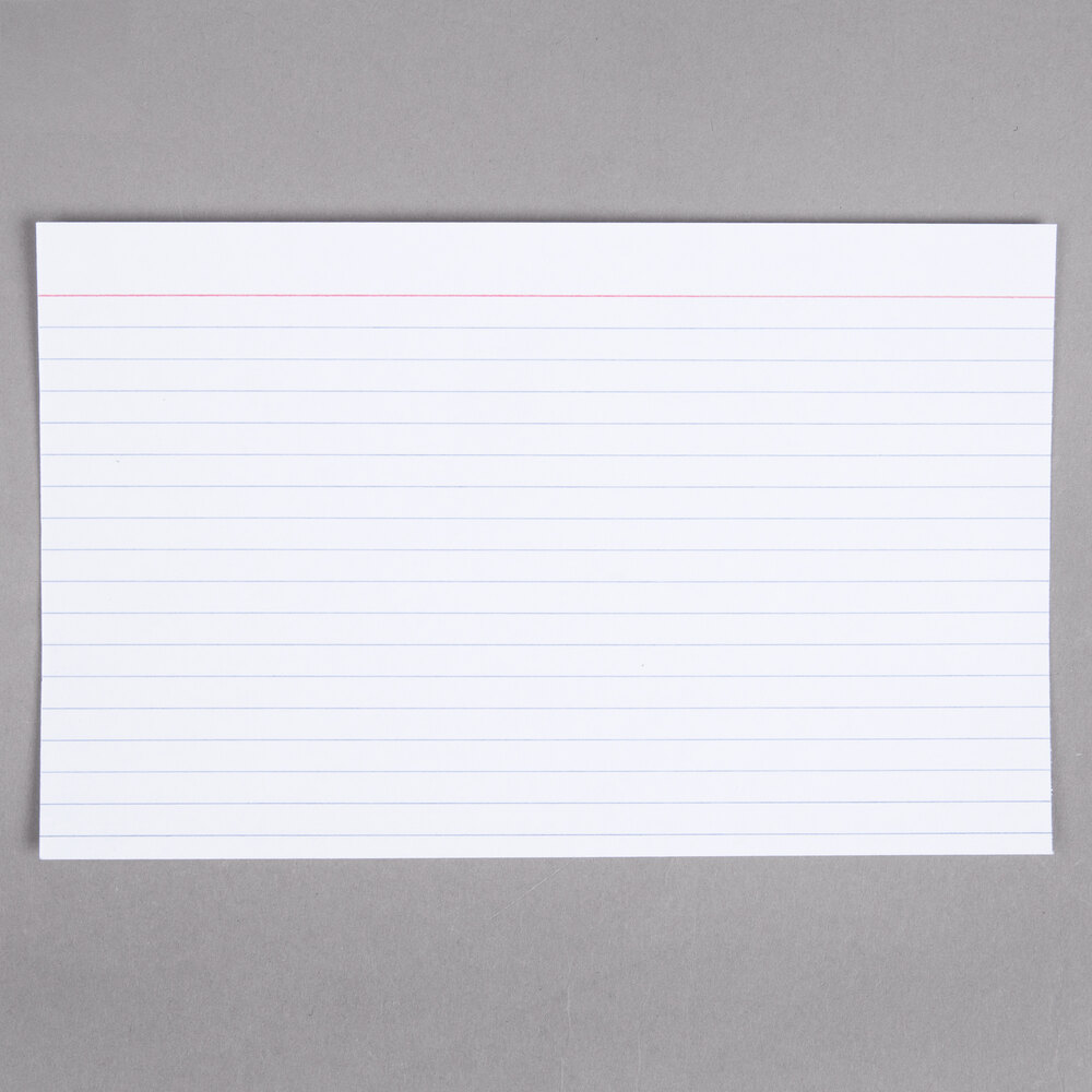 Oxford OXF 51EE 5" x 8" White Ruled Index Card - 100/Pack
