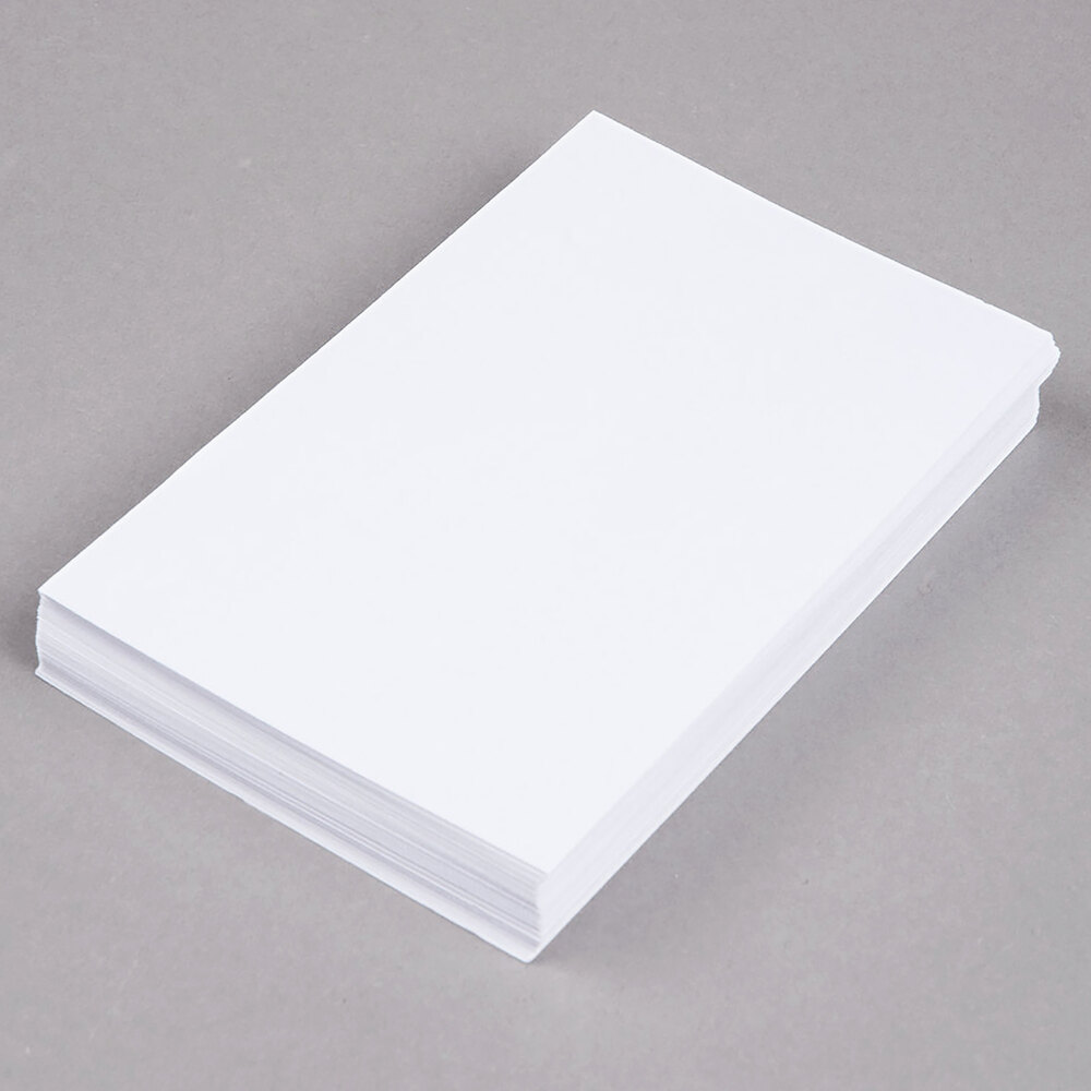 Oxford OXF 30EE 3" x 5" White Unruled Index Card - 100/Pack