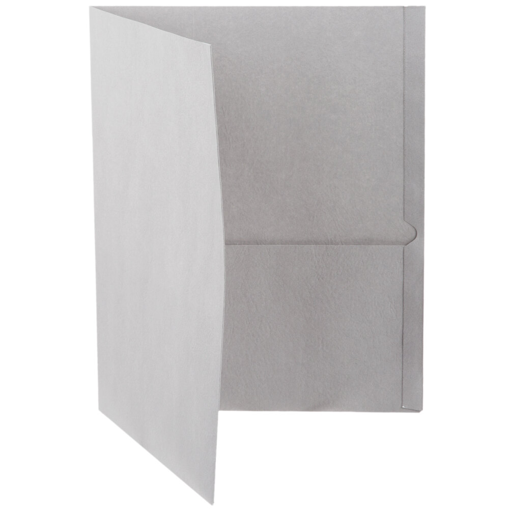 Oxford 57505EE Letter Size 2-Pocket Embossed Paper Pocket Folder, Gray ...