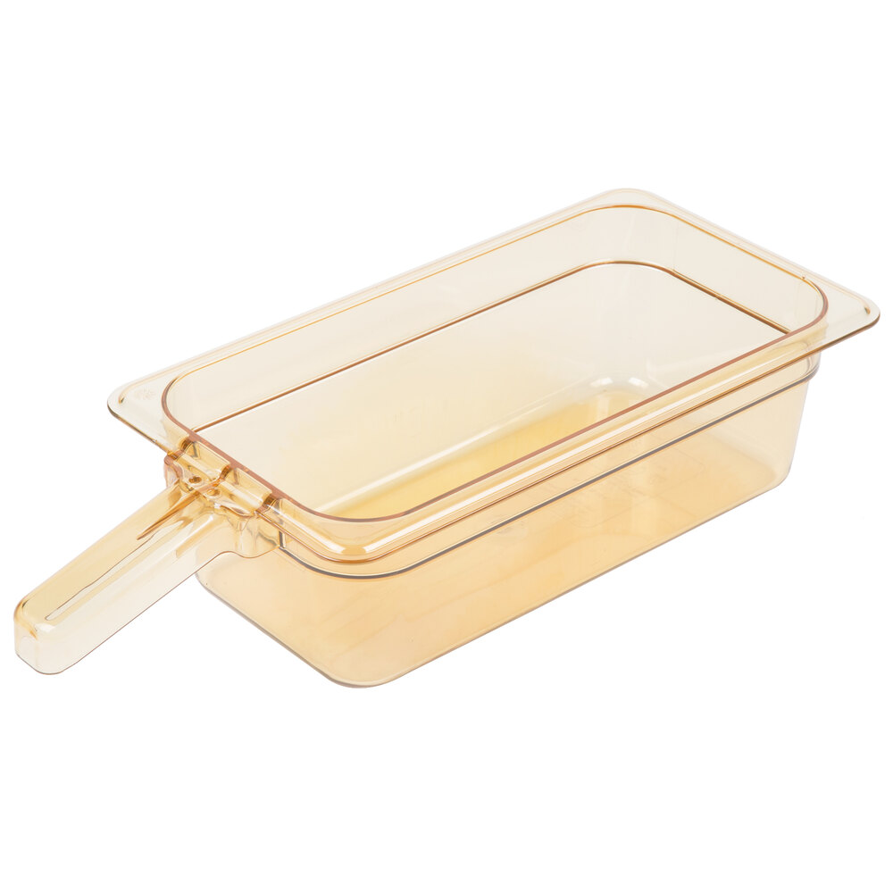 Carlisle 30861H13 StorPlus 1/3 Size Amber High Heat Plastic Food Pan ...