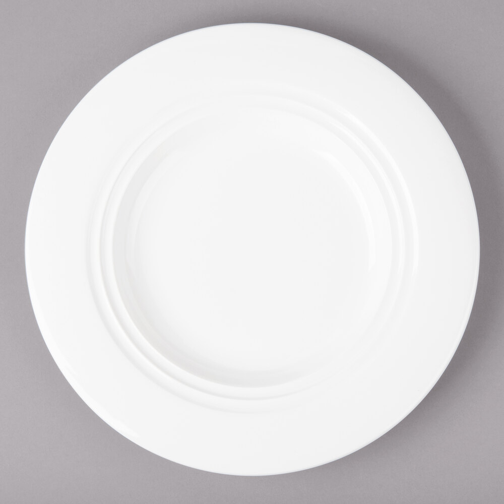 Bon Chef 1000011P Concentrics 8 3/8" White Porcelain Round Salad Plate ...