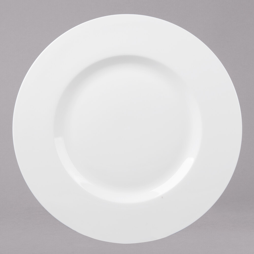 Bon Chef 5000010B Wide Rim 11" White Bone China Dinner Plate - 16/Case