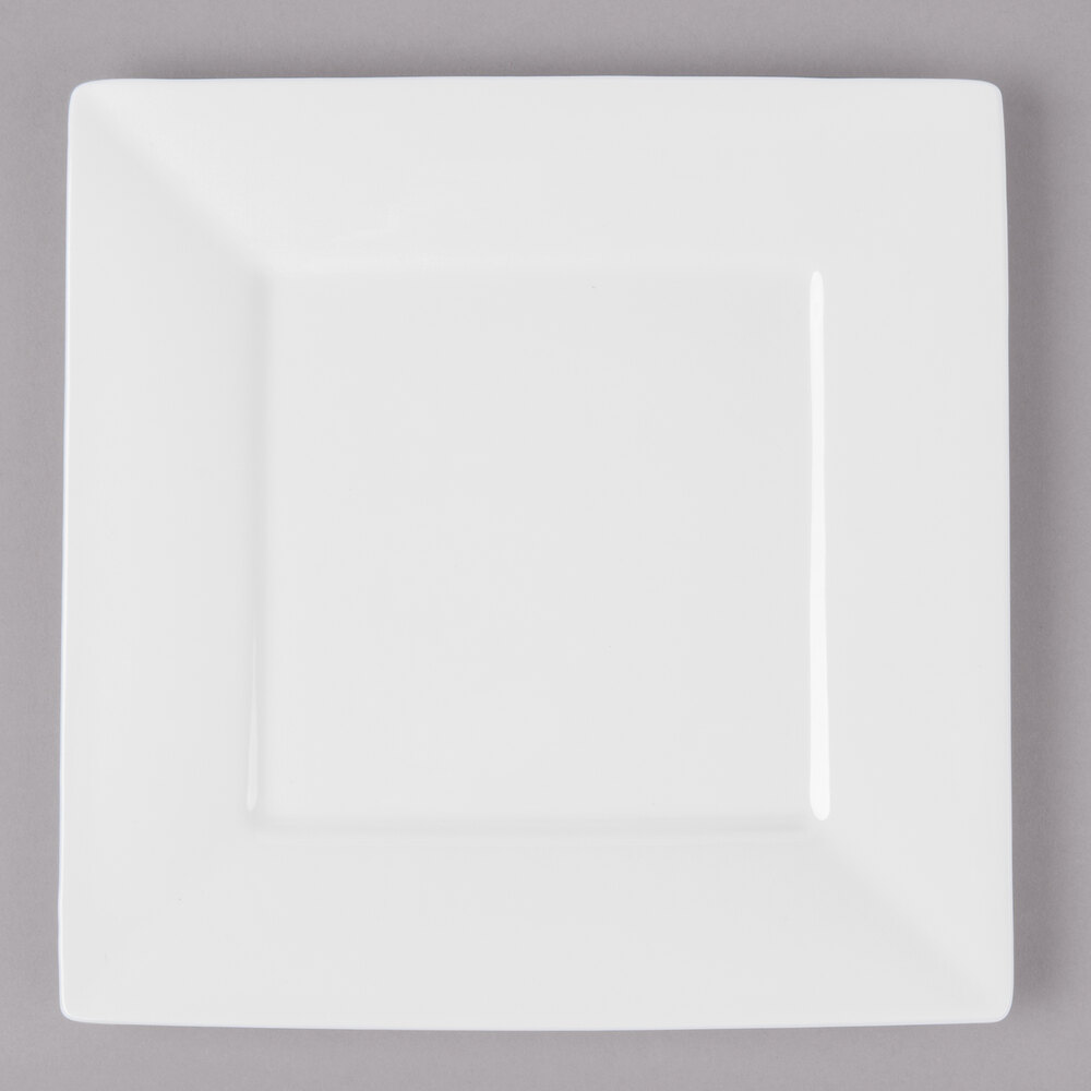 Bon Chef 5000004B Wide Rim 6" White Bone China Square Plate - 36/Case