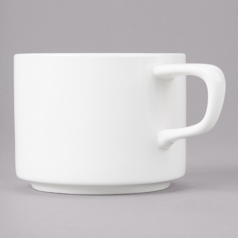 Bon Chef 1100004P Slanted Oval 8 oz. White Porcelain Cup - 36/Case
