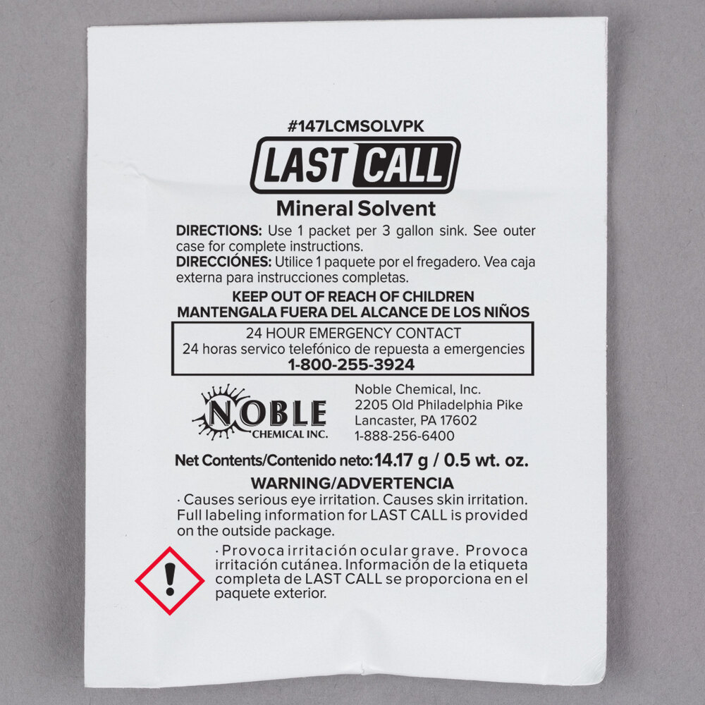 Noble Chemical 0.5 oz. Last Call Concentrated Mineral Solvent Powdered ...