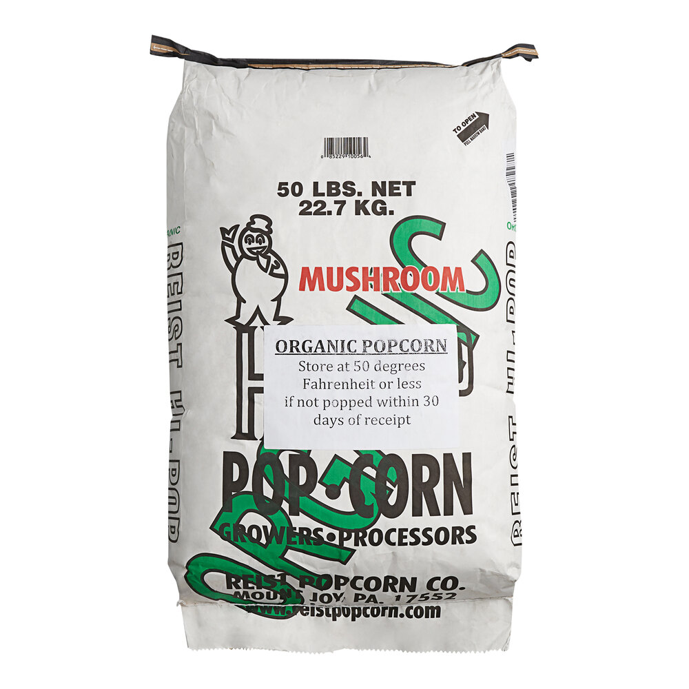 Reist HI-POP Organic Mushroom Popcorn Kernels 50 lb.