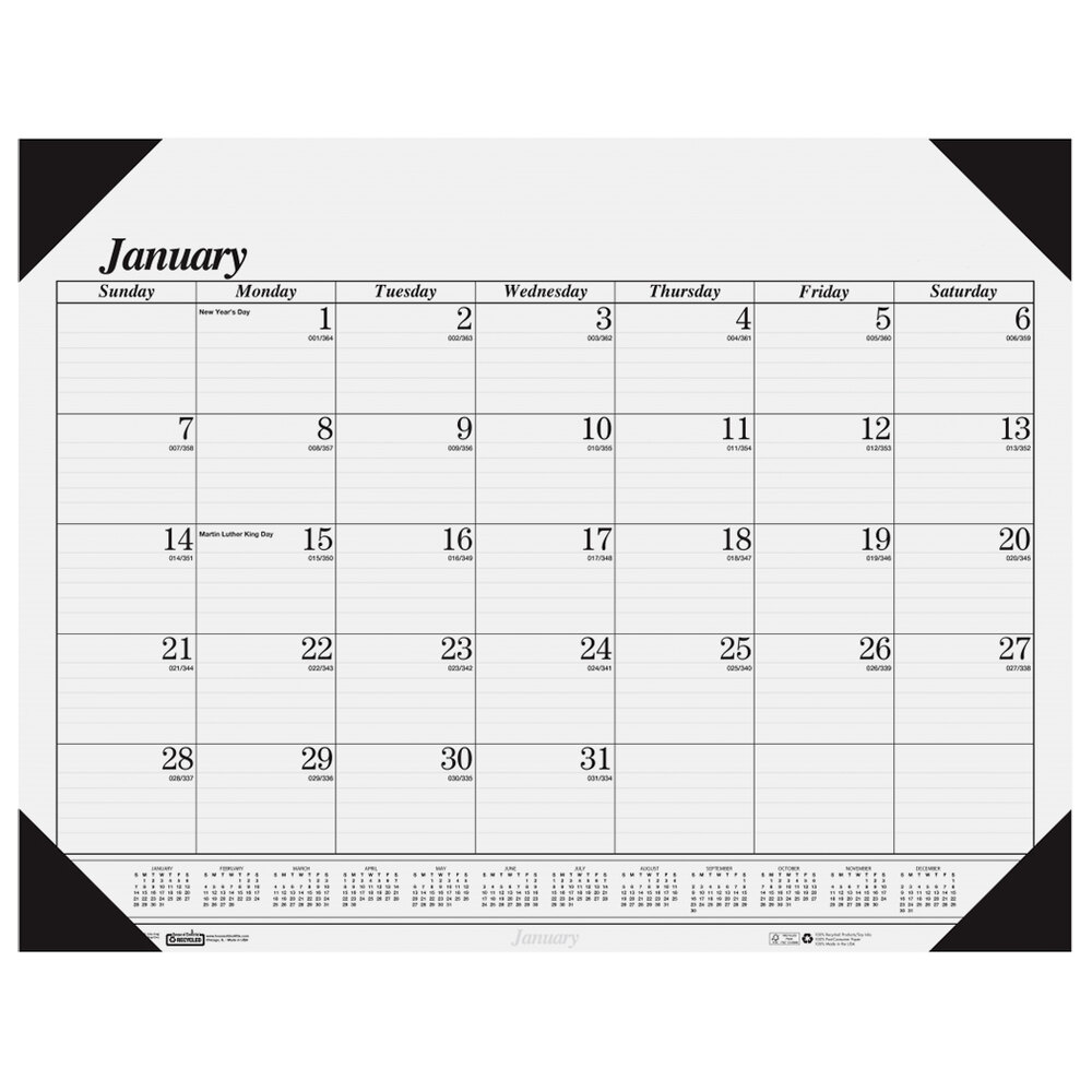 House of Doolittle 124 22" x 17" Recycled White Monthly January 2026 ...