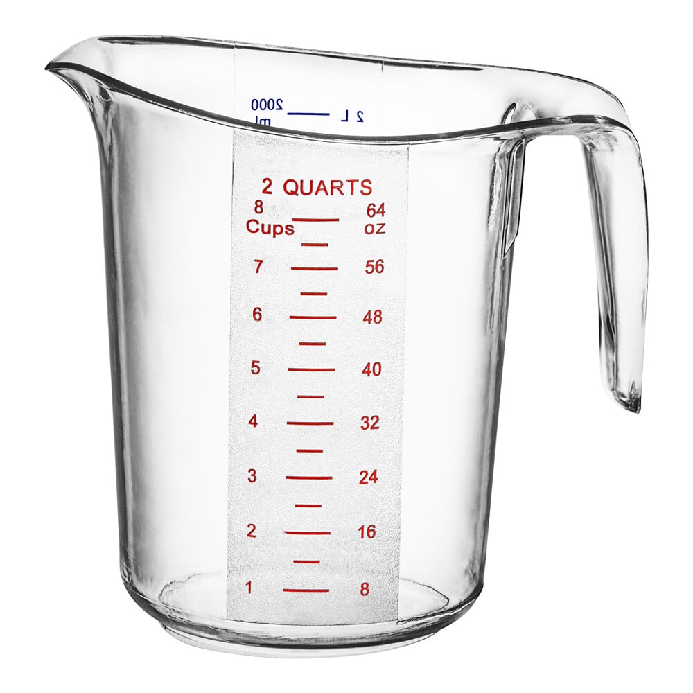 8 Cup Measuring Cup, Plastic, Gradations | WebstaurantStore