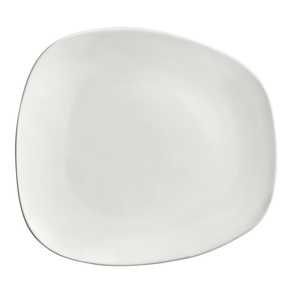 Acopa Nova 7 1/8" x 6 1/2" Cream White Asymmetric Plate - 6/Pack