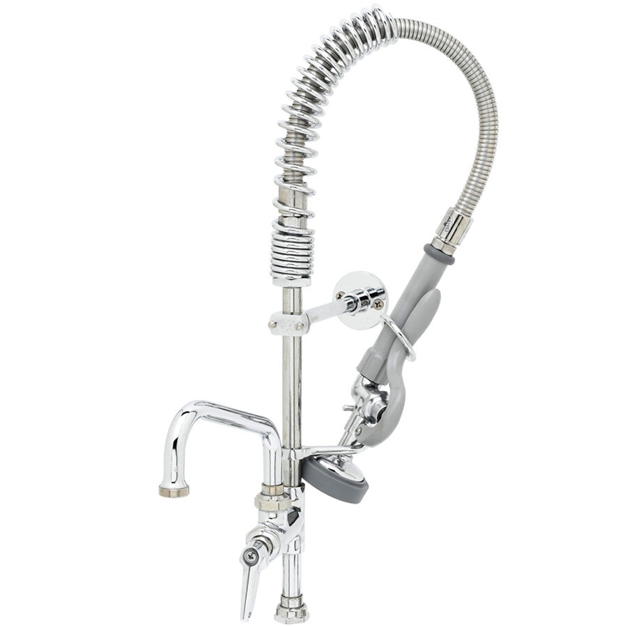 T&S MPZ-KIT-LN06-CR EasyInstall 21 1/2" High Mini Pre-Rinse Faucet ...