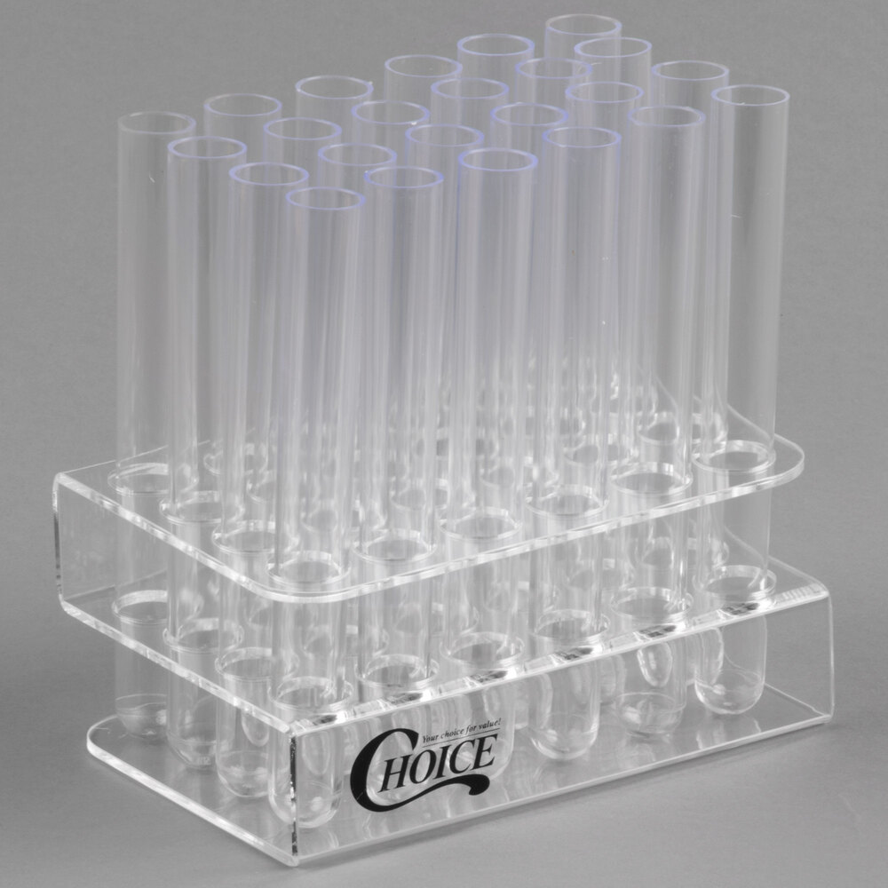 Choice Test Tube / Shooter Rack with 100 Clear Test Tube Shots / Shooters