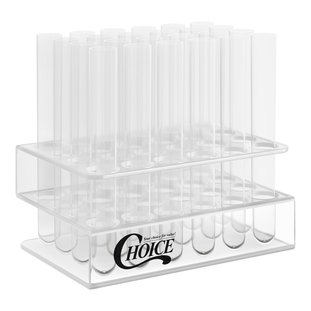 Choice Test Tube / Shooter Rack with 100 Clear Test Tube Shots / Shooters