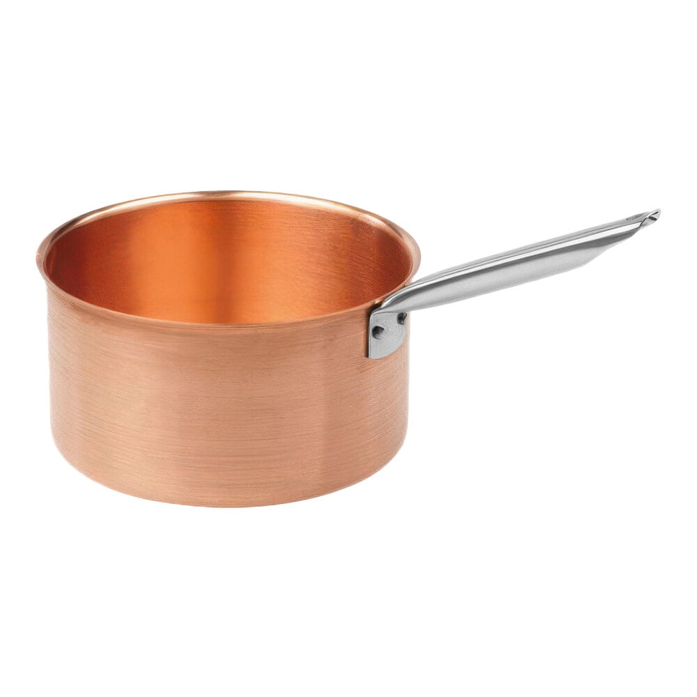 Matfer Bourgeat 305020 3.5 Qt. Copper Sauce Pan with Stainless Steel Handle