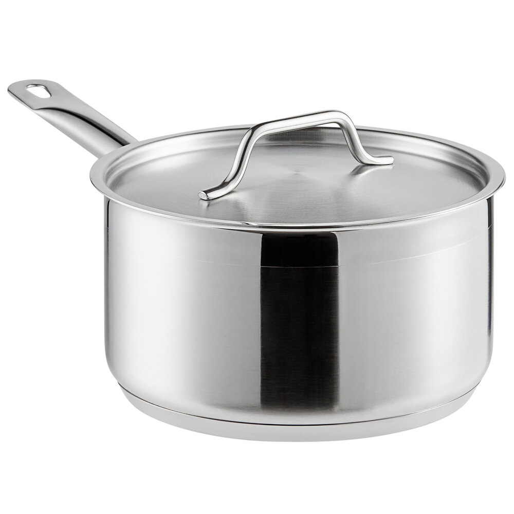 Vigor SS1 Series 3.5 Qt. Stainless Steel Sauce Pan with Aluminum-Clad ...