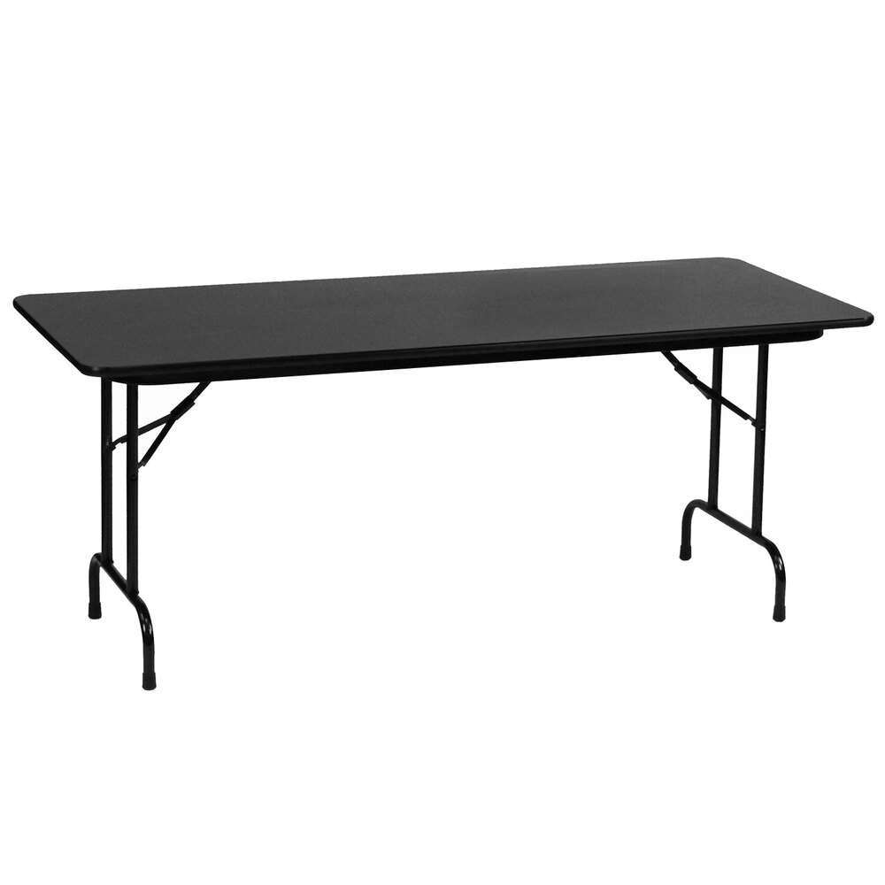 Correll 24" x 96" Black Granite High Pressure Heavy Duty Folding Table