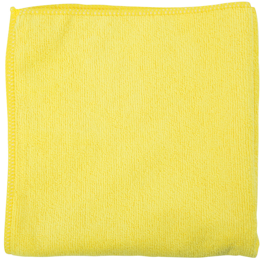 Unger MC40J SmartColor MicroWipe 16" x 16" Yellow Light-Duty Microfiber ...