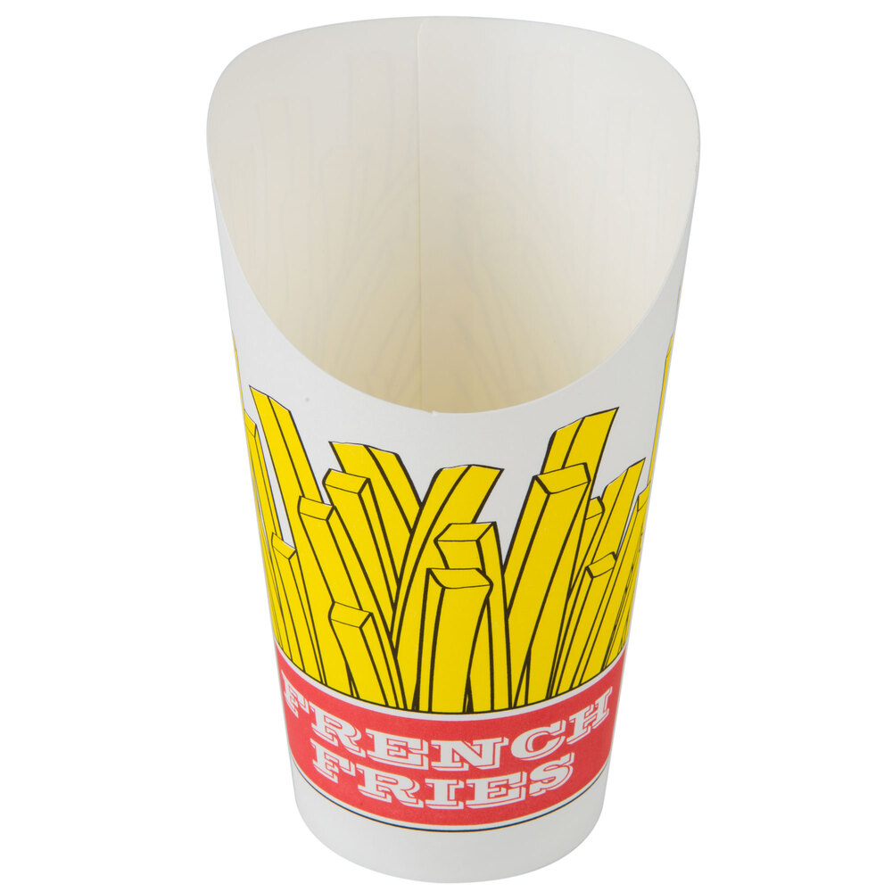 Choice Large 7.5 oz. Paper Scoop Cup with Fry Design - 1000/Case