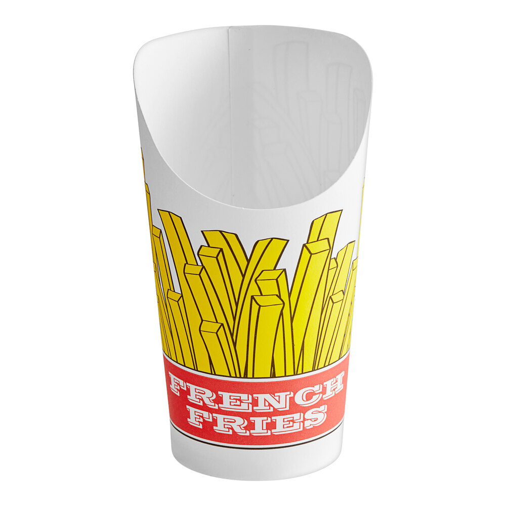 Choice Large 16 oz. Paper Scoop Cup with Fry Design - 1,000/Case