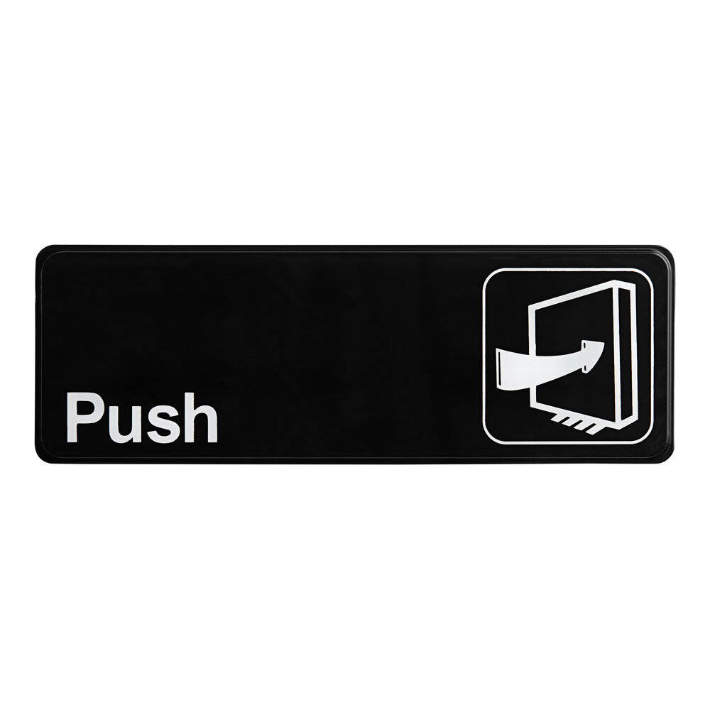 Thunder Group Push Sign - Black and White, 9" x 3"