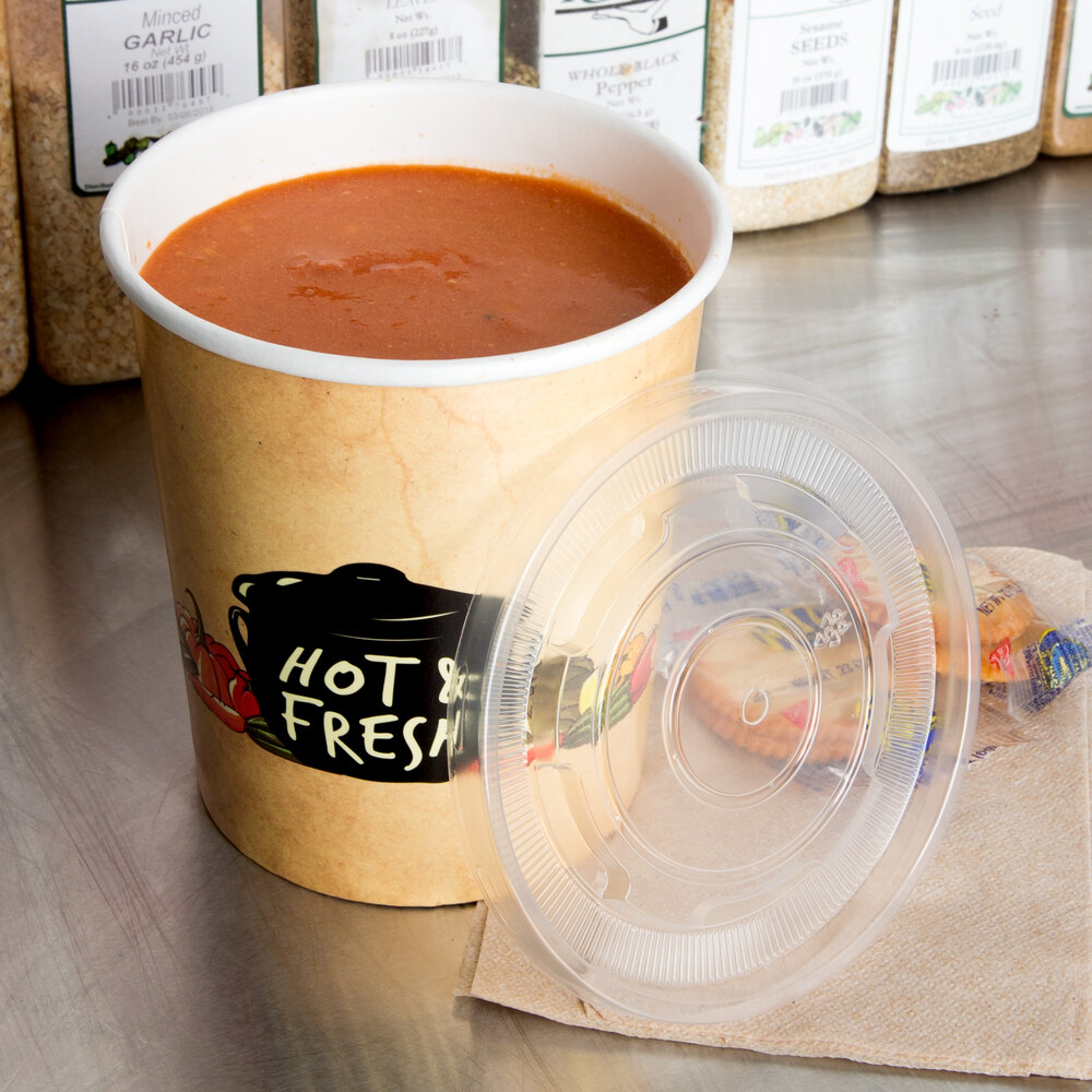 Choice 32 oz. Medley Double Poly-Coated Paper Soup / Hot Food Cup with ...