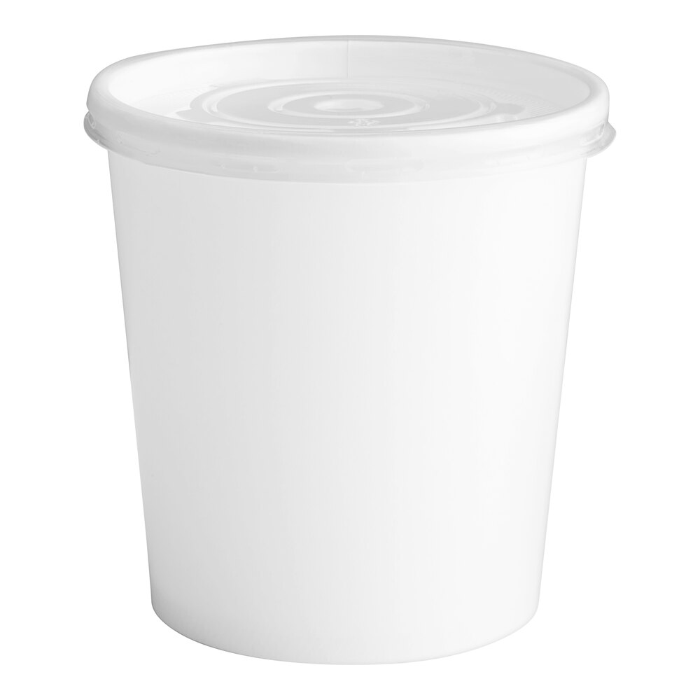 Choice 16 oz. White Double Poly-Coated Paper Food Cup with Vented ...