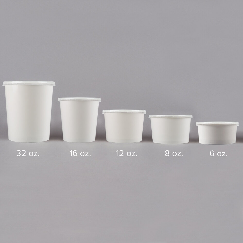 Choice 6 oz. White Double Poly-Coated Paper Food Cup with Vented ...