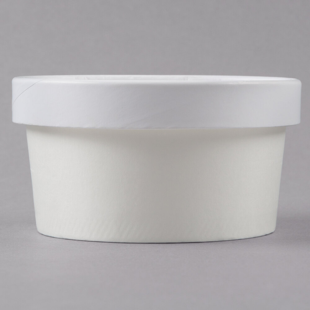 Choice 6 oz. White Double Poly-Coated Paper Food Cup with Vented Paper ...