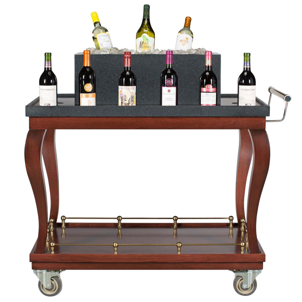 Bon Chef 50049 44" x 23 1/2" x 40 1/2" Mahogany Wine Cart