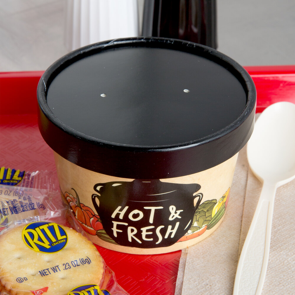 Choice 8 oz. Medley Double Poly-Coated Paper Soup / Hot Food Cup - 1000 ...