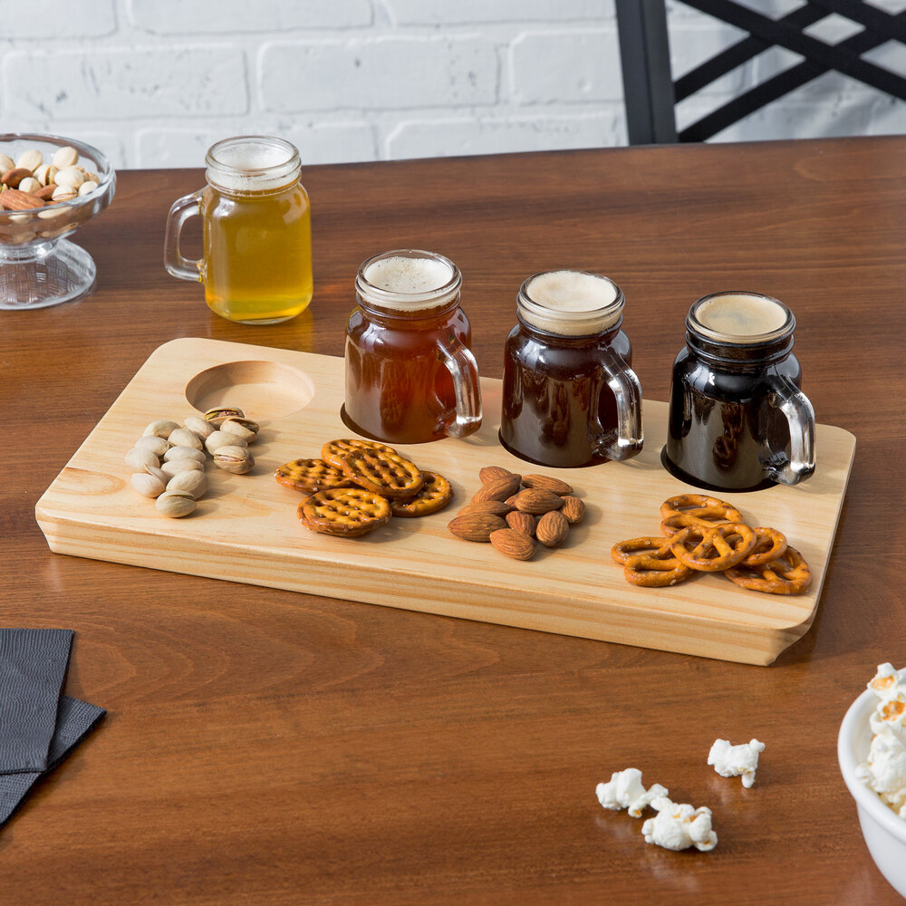 Acopa Natural Wood Flight Tray - 12/Case