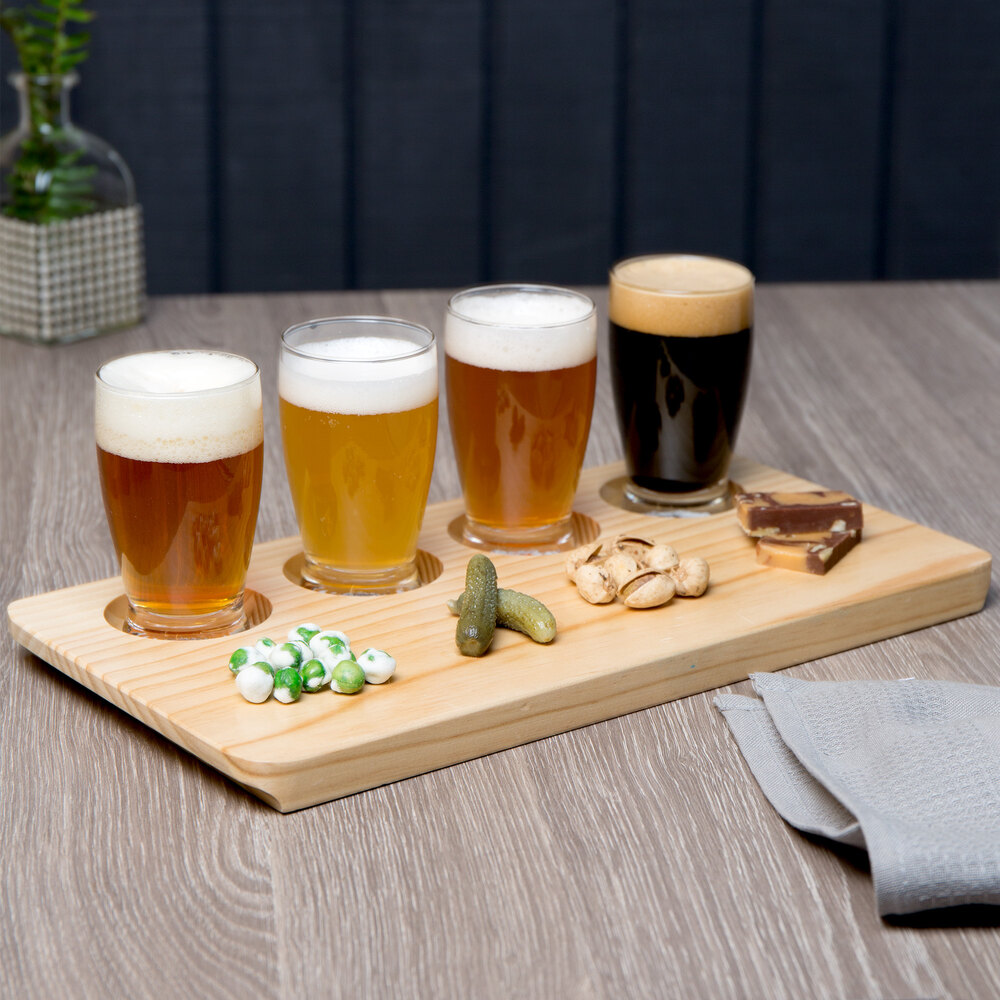 Acopa Natural Wood Flight Tray - 12/Case