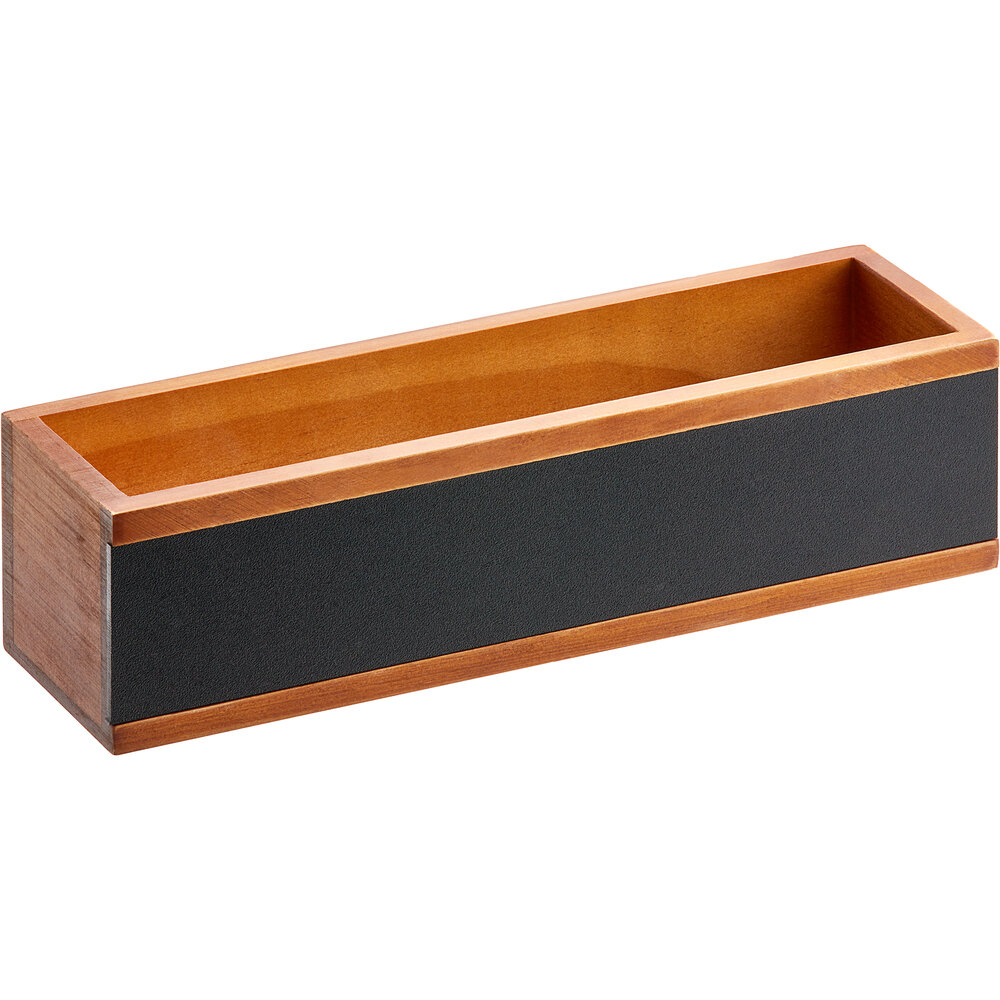 Acopa Walnut Finish Flight Crate with Write-On Surface - 12/Case