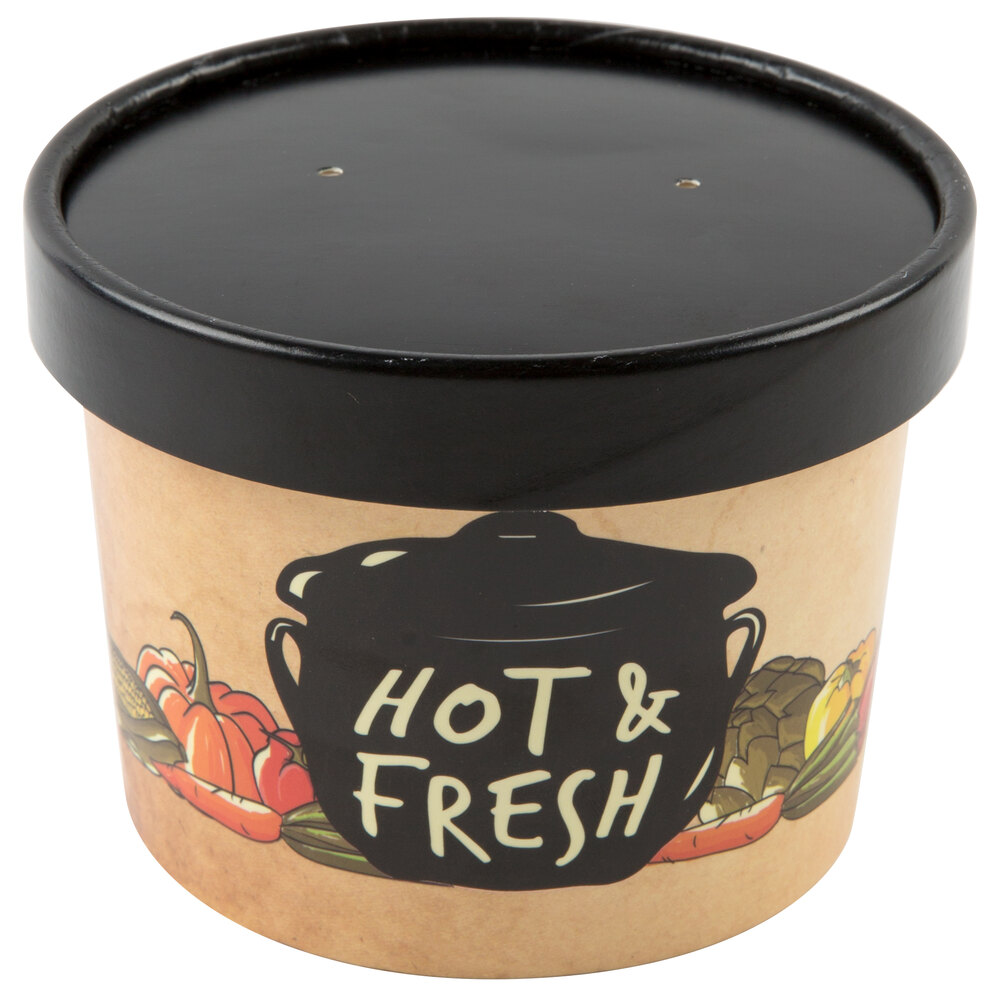 Choice 12 oz. Medley Double Poly-Coated Paper Soup / Hot Food Cup with ...