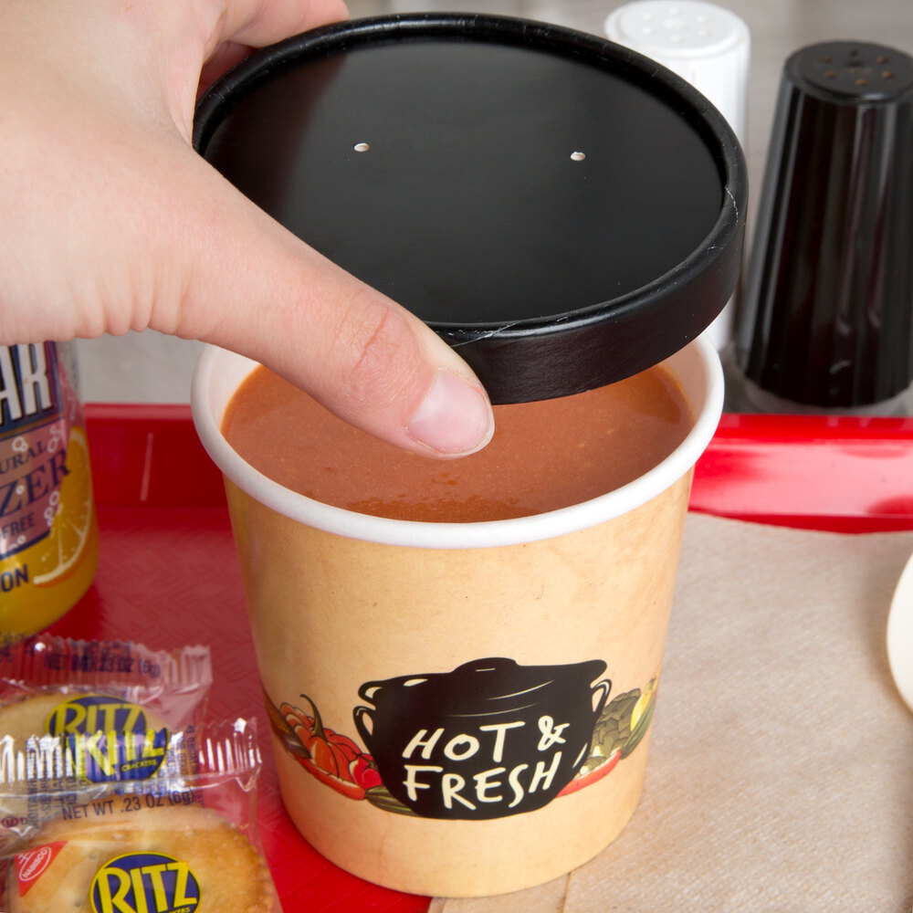 Choice 16 oz. Medley Double Poly-Coated Paper Soup / Hot Food Cup with ...
