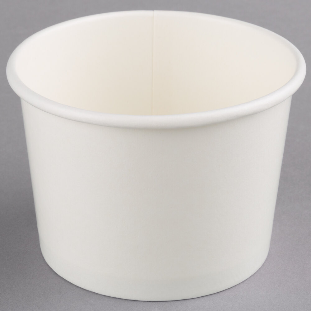 Choice 12 oz. White Double Poly-Coated Paper Food Cup - 50/Pack