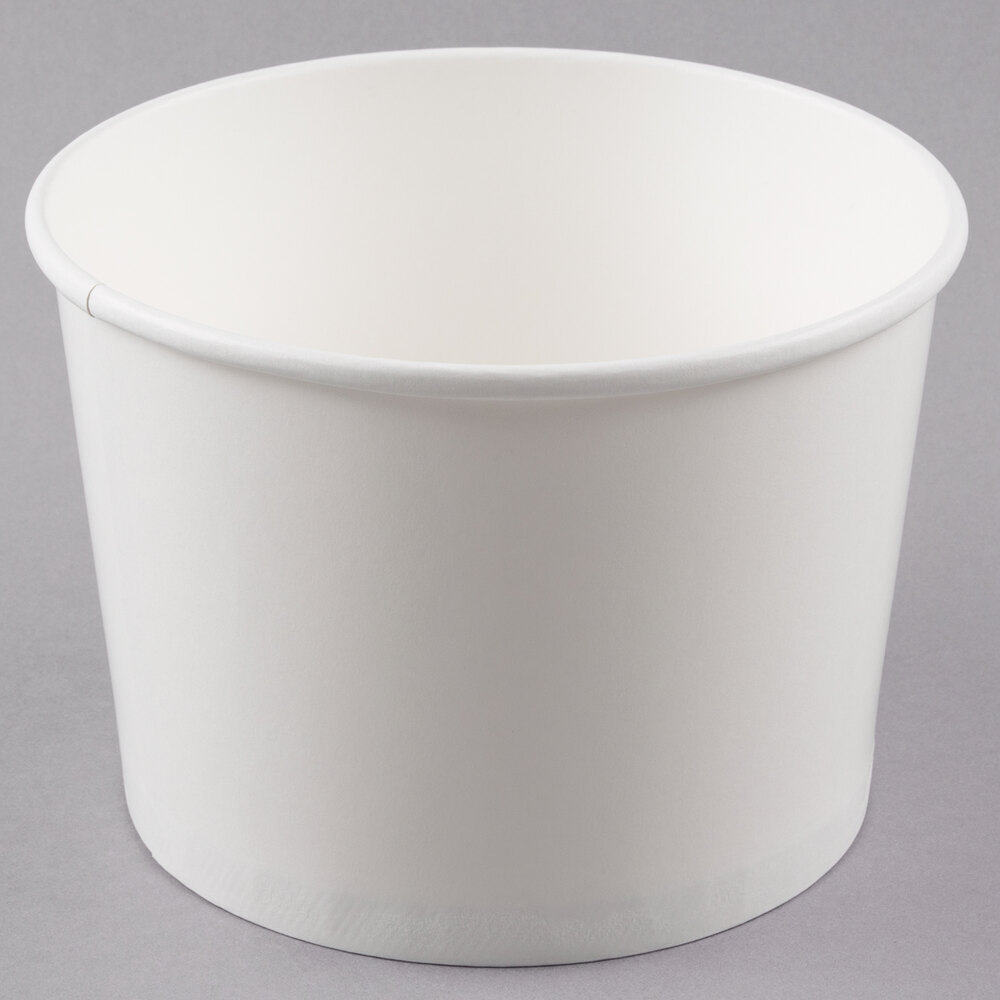 Choice 64 oz. White Double Poly-Coated Paper Food Cup - 25/Pack